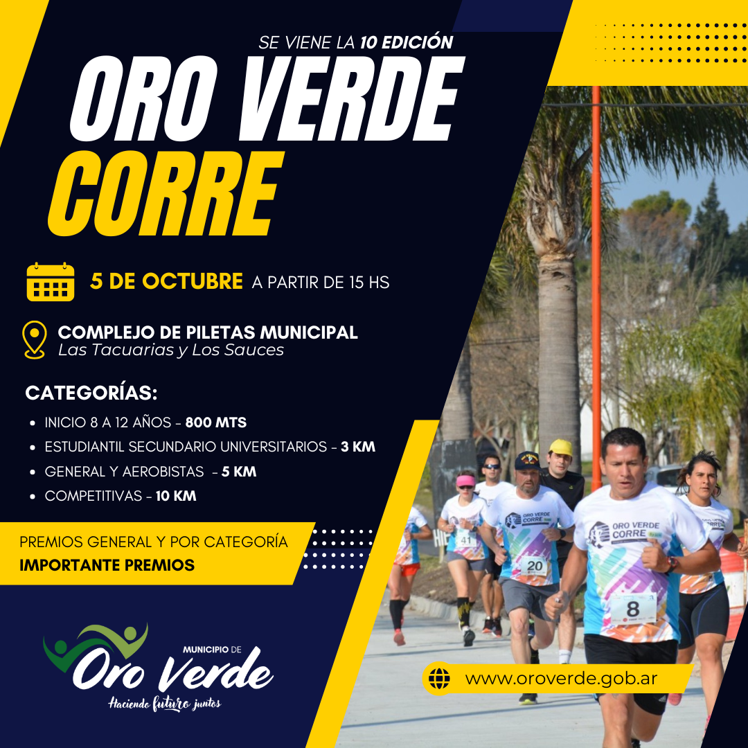 Se viene la décima edición de Oro Verde corre este sábado - Municipio ...